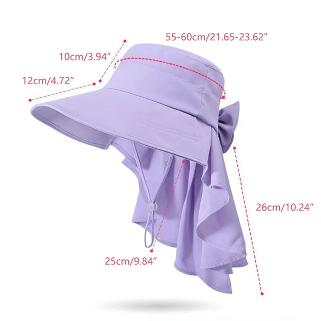 Outdoor Hat Anti UV Neck Protection with Bowknot Wide Brim – PhiraBrand